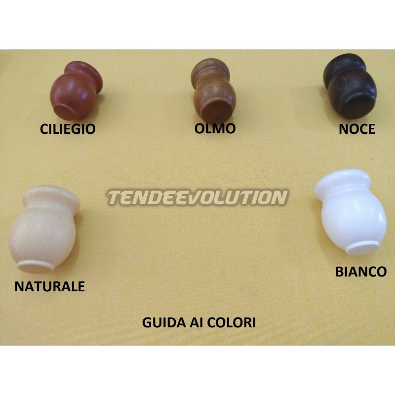 Elegant Wood Terminals for Curtain Rods Diameter 35mm - Discover Colors