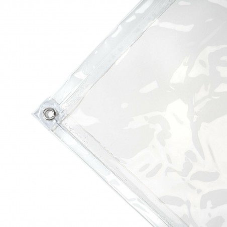 Transparent PVC Sheeting with Eyelets Every 25 cm - Thickness 0.80 mm