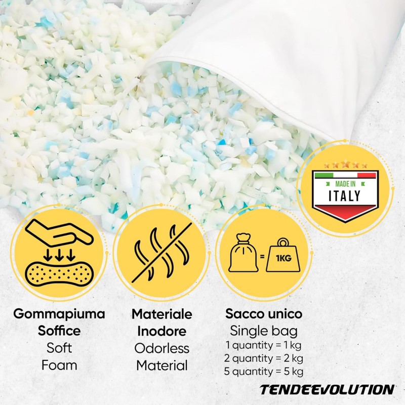 Polyurethane Foam Shavings for Upholstery - High Quality Made in Italy