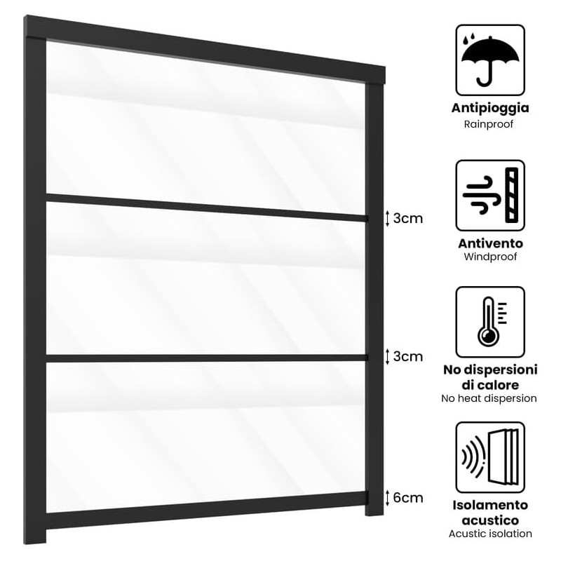 Cristal õhukindel PVC välimarkiis koos kassetiga: kaitse ja panoraam