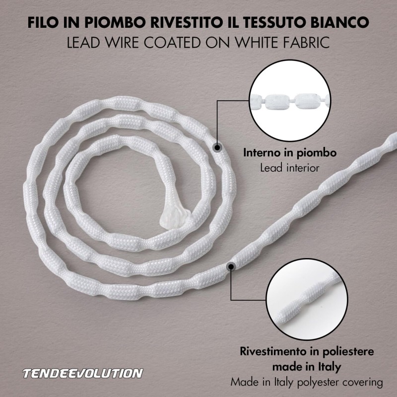 Leaded Wire for Curtains and Fabrics - Made in Italy Meter Ballast