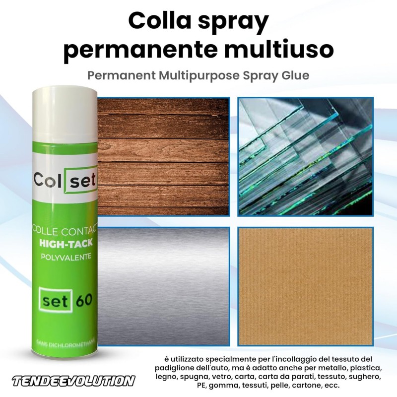 Colla Spray ColSet 500ML - Adesione Superiore per Tessuti e Cielo Auto