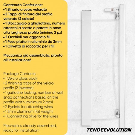 Rail sur mesure pour stores romains – Système Vetrage