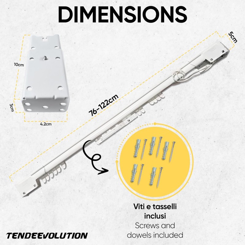 White Aluminum Extendable Curtain Rod - Easy Installation and Elegant ...