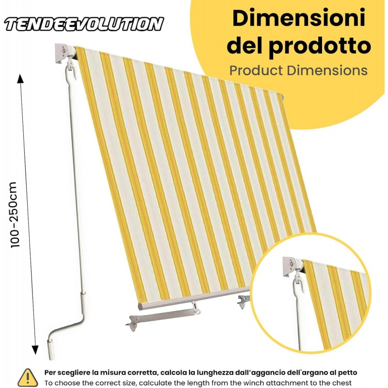 Galvanized Maneuvering Rod for Awnings - Various Colors and Sizes