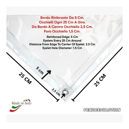 Transparent Fireproof Crystal PVC with Thick Eyelets
